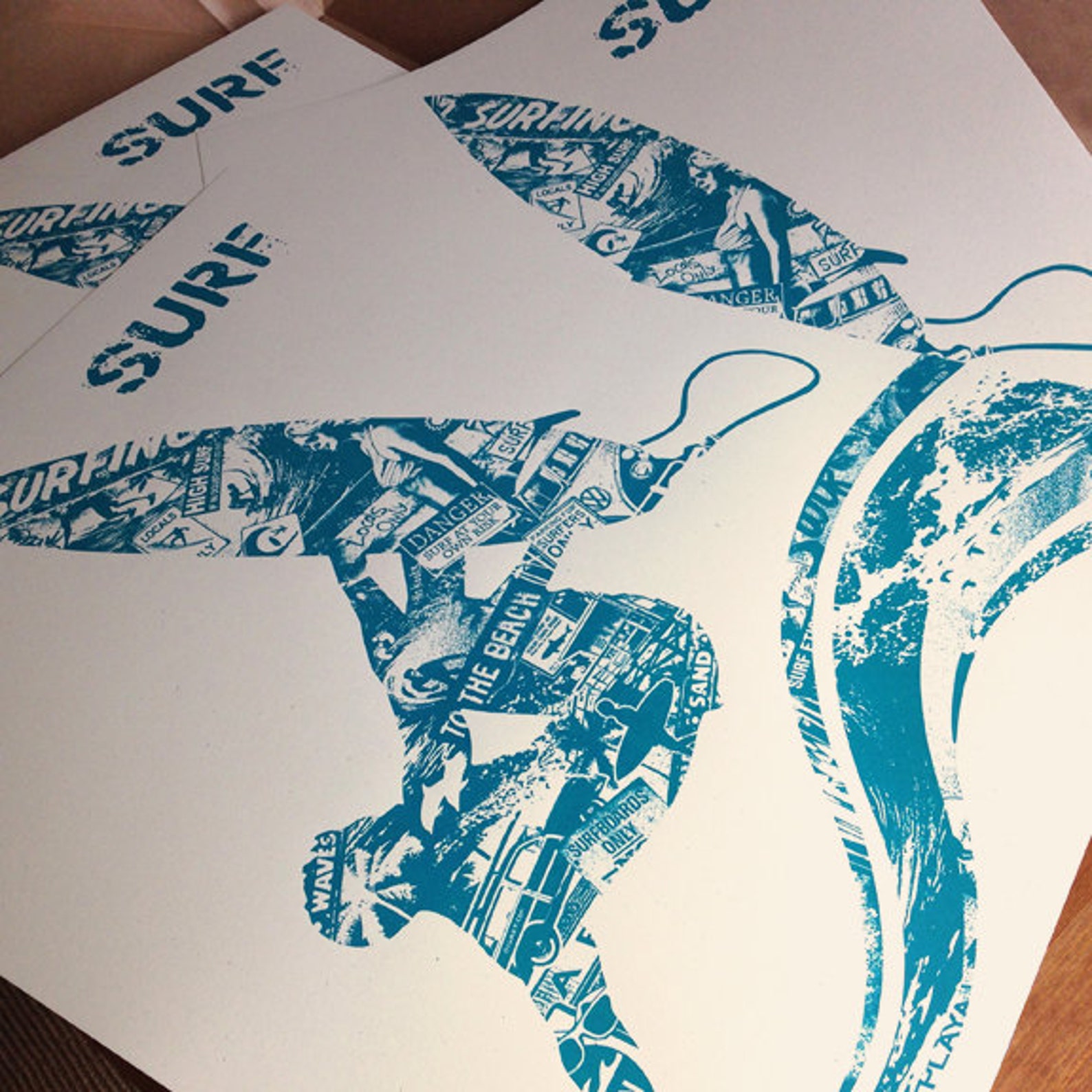 Surf Anatomy Surfing Surfboard Wave Beach Extreme Sports Silk Screen ...