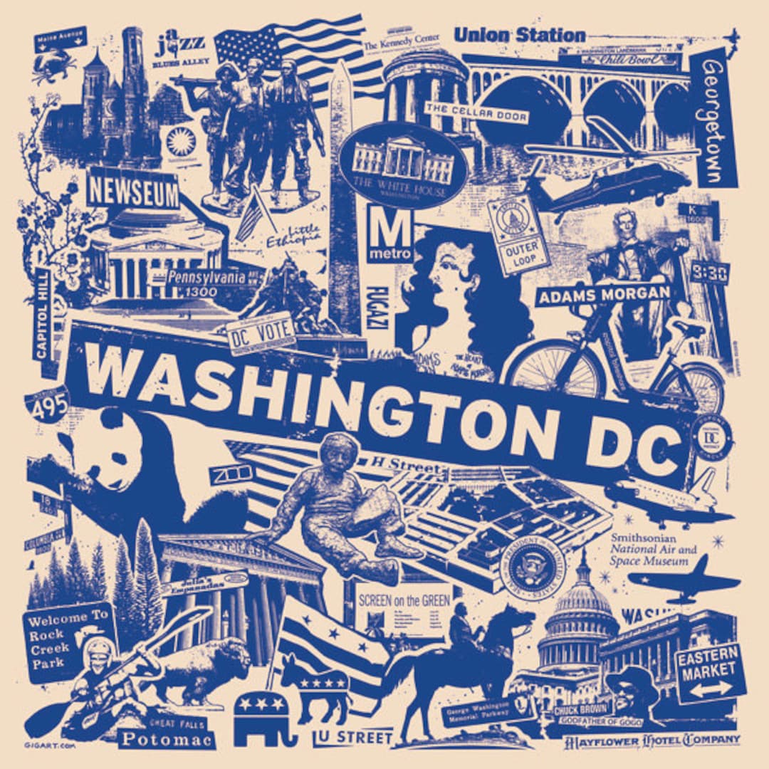 Washington DC Silk Screen City Art Print Poster - Etsy - Etsy