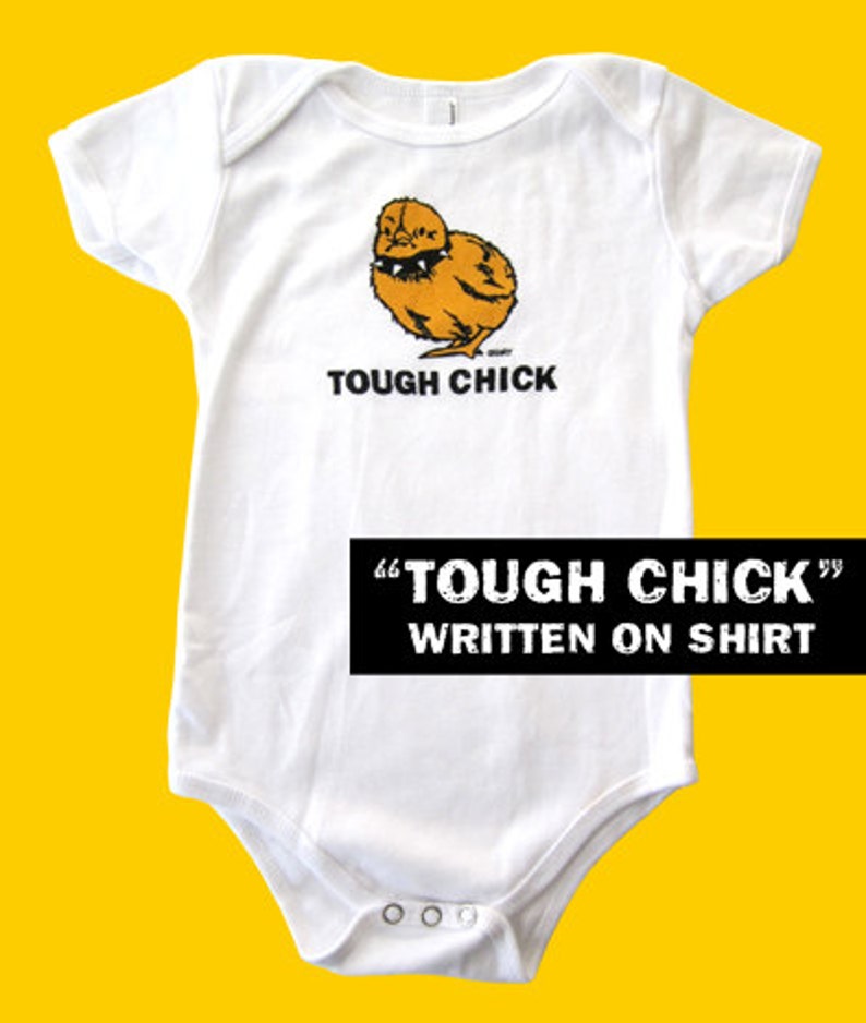 Tough Chick White Infant One Piece With TOUGH CHICK TEXT Baby - Etsy
