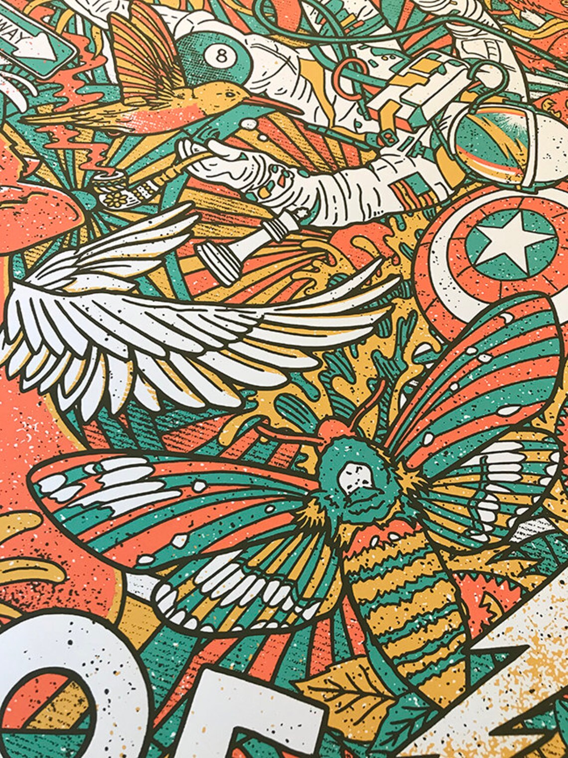 Moe. Collage Artist Print Flying Pig Moth Psychedelic Jamband - Etsy