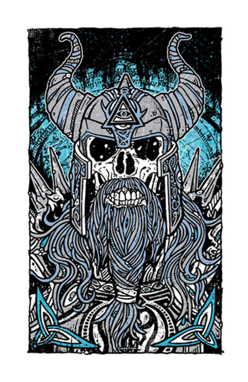 Viking Skeleton Warrior Celtic Limited Edition Silk Screen - Etsy