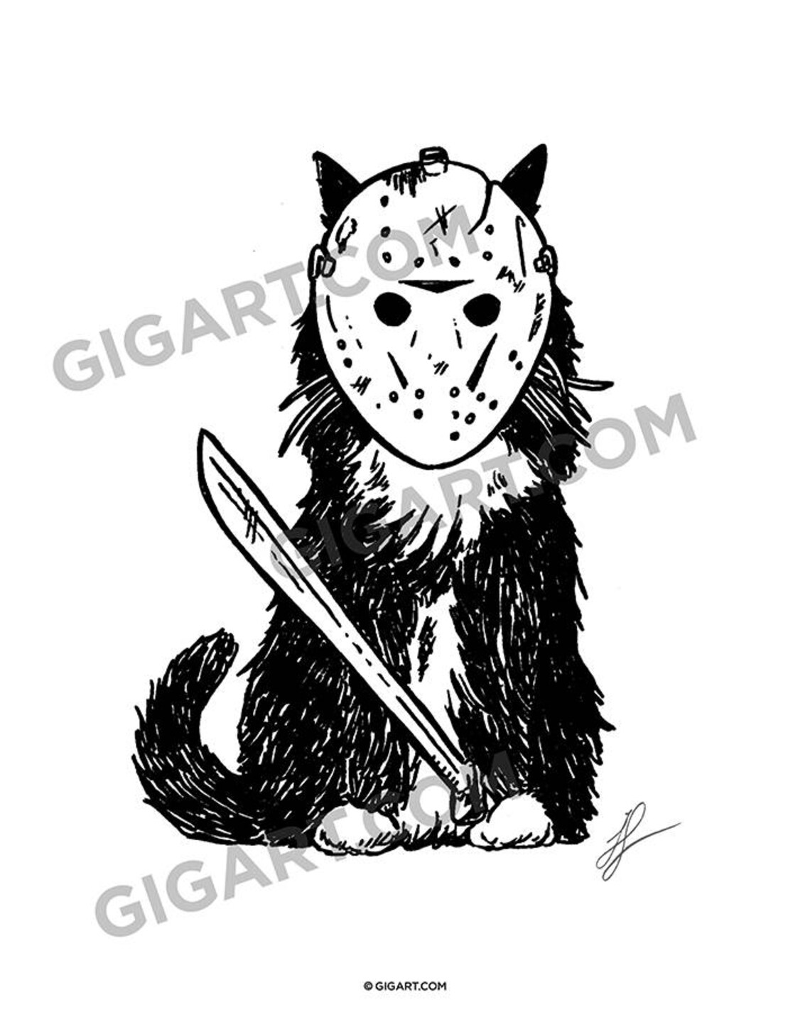Friday the 13th Cat 8x10 Black and White Horror Film Jason Print Wall ...