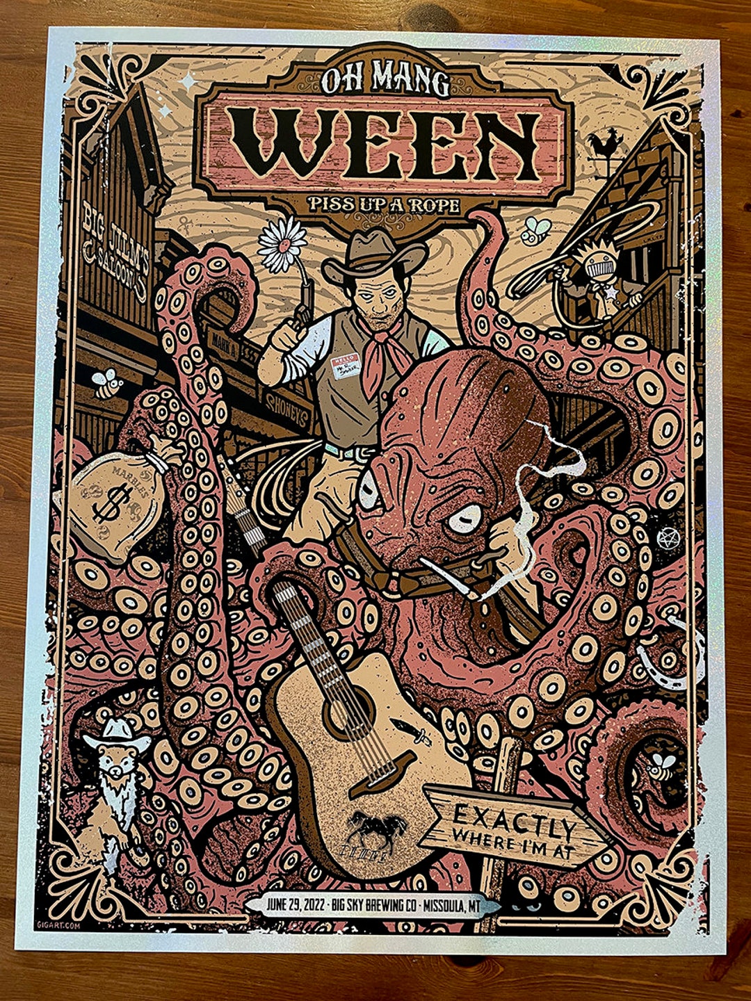 Ween SPARKLE Variant Country Western Mollusk Octopus Cowboy Old West ...