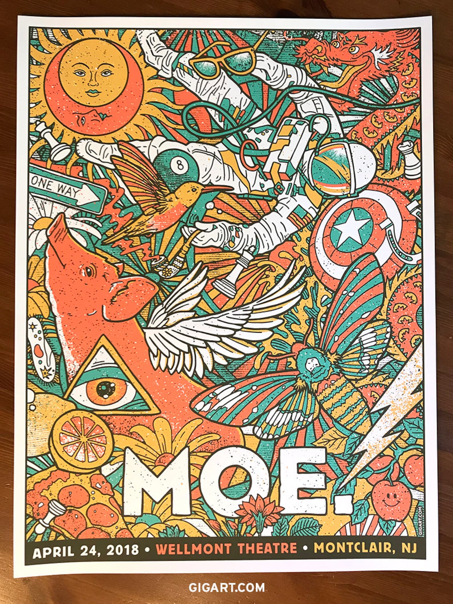 Moe. Collage Artist Print Flying Pig Moth Psychedelic Jamband - Etsy