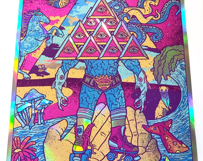 Ween RAINBOW HOLOGRAPHIC Foil Variant Portland Maine Boognish Gigposter ...