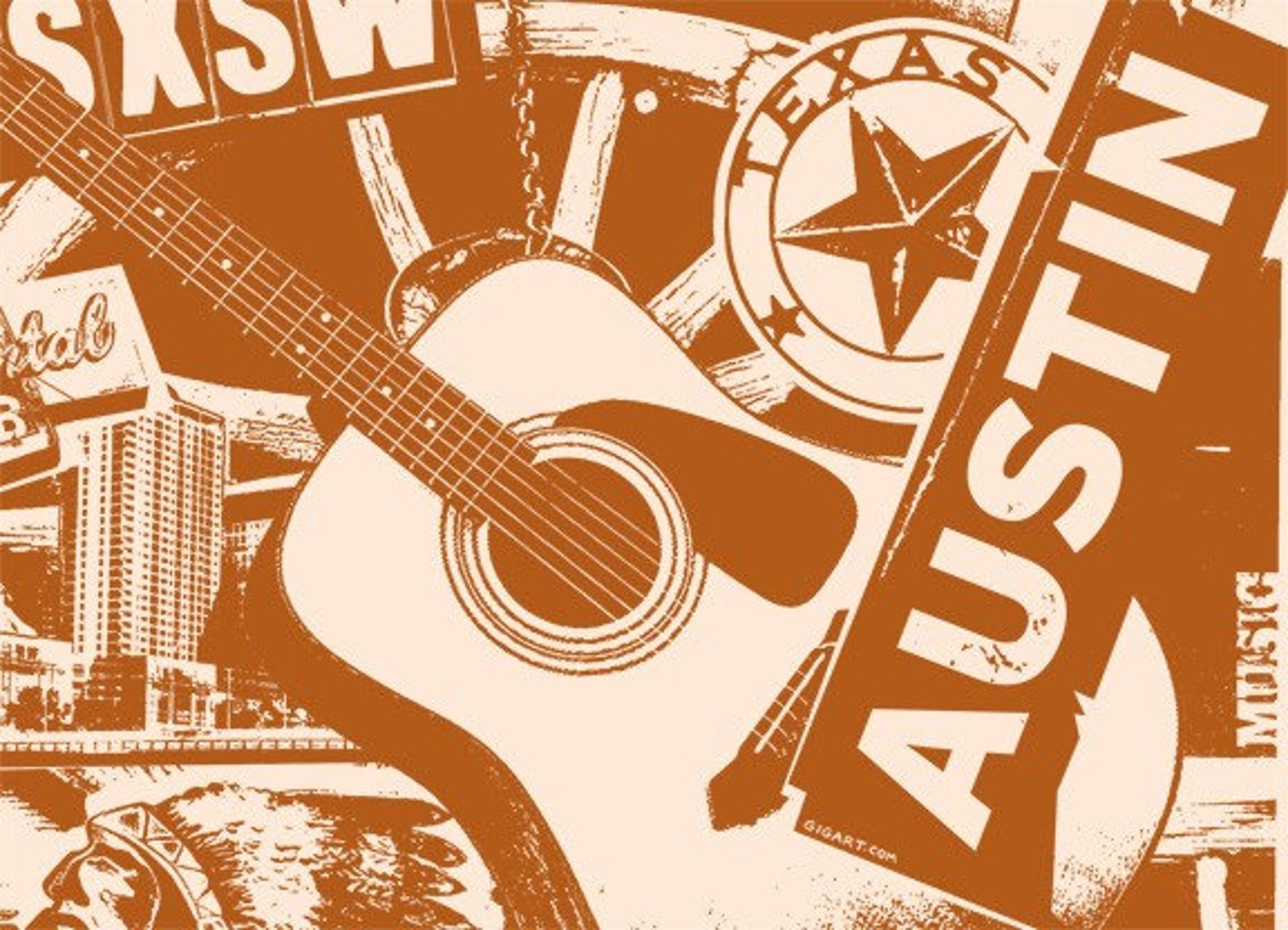 5 Pack Austin Texas Silk Screened Post Cards SXSW City Limits - Etsy