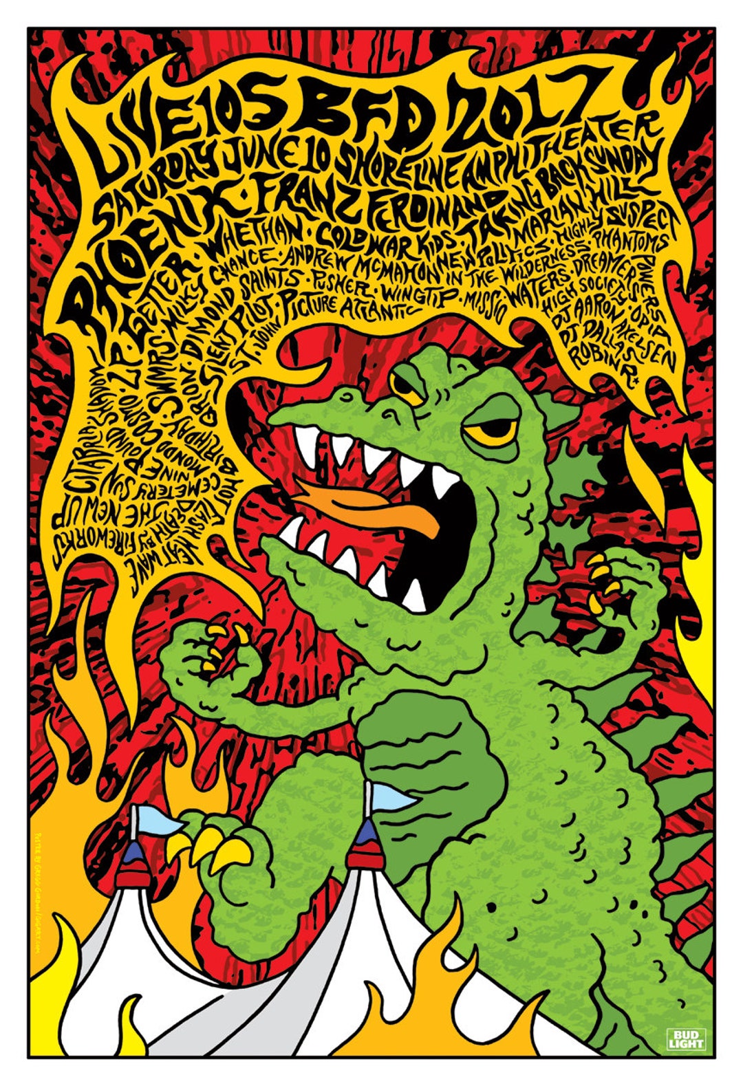 BFD Rock Concert Godzilla Flyer Poster by GIGART Franz - Etsy