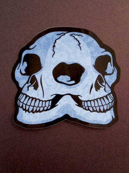 Double Skull Die Cut Vinyl Sticker Halloween Skullart Party - Etsy