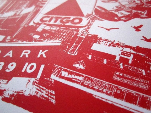 Boston Silk Screen City Art Print Poster Etsy | Etsy