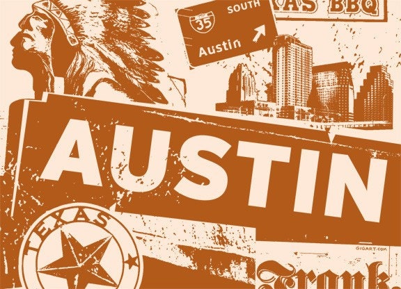 5 Pack Austin Texas Silk Screened Post Cards SXSW City Limits | Etsy