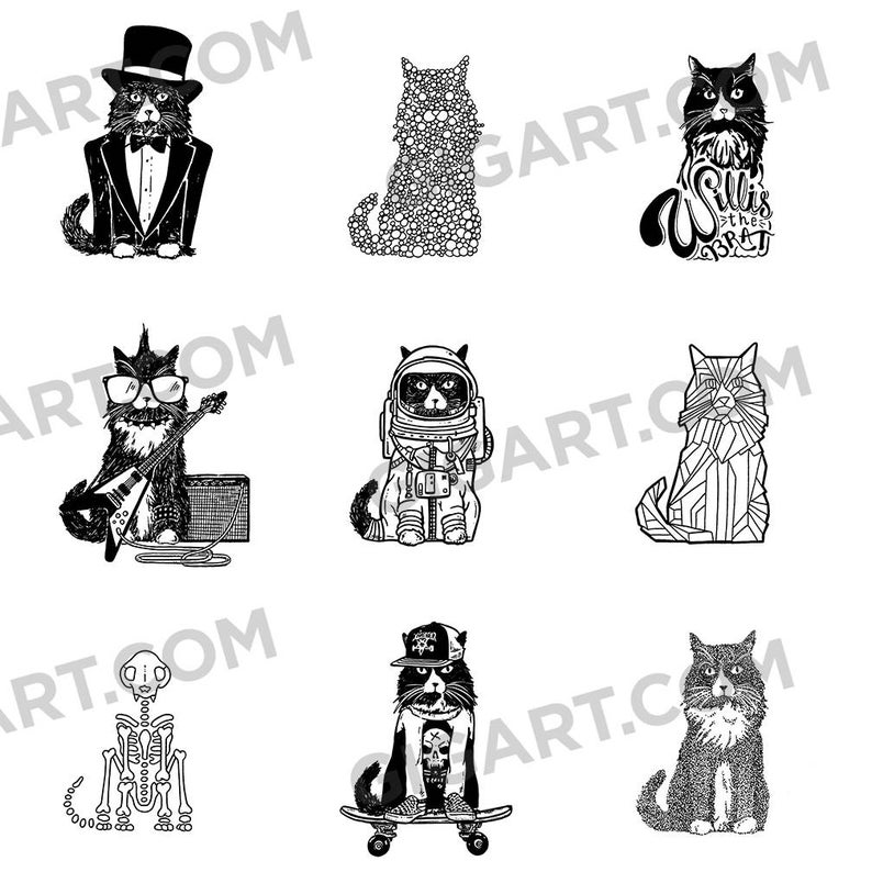 Willis the Cat Inktober Poster by GIGART Holiday Gift Wall Art - Etsy