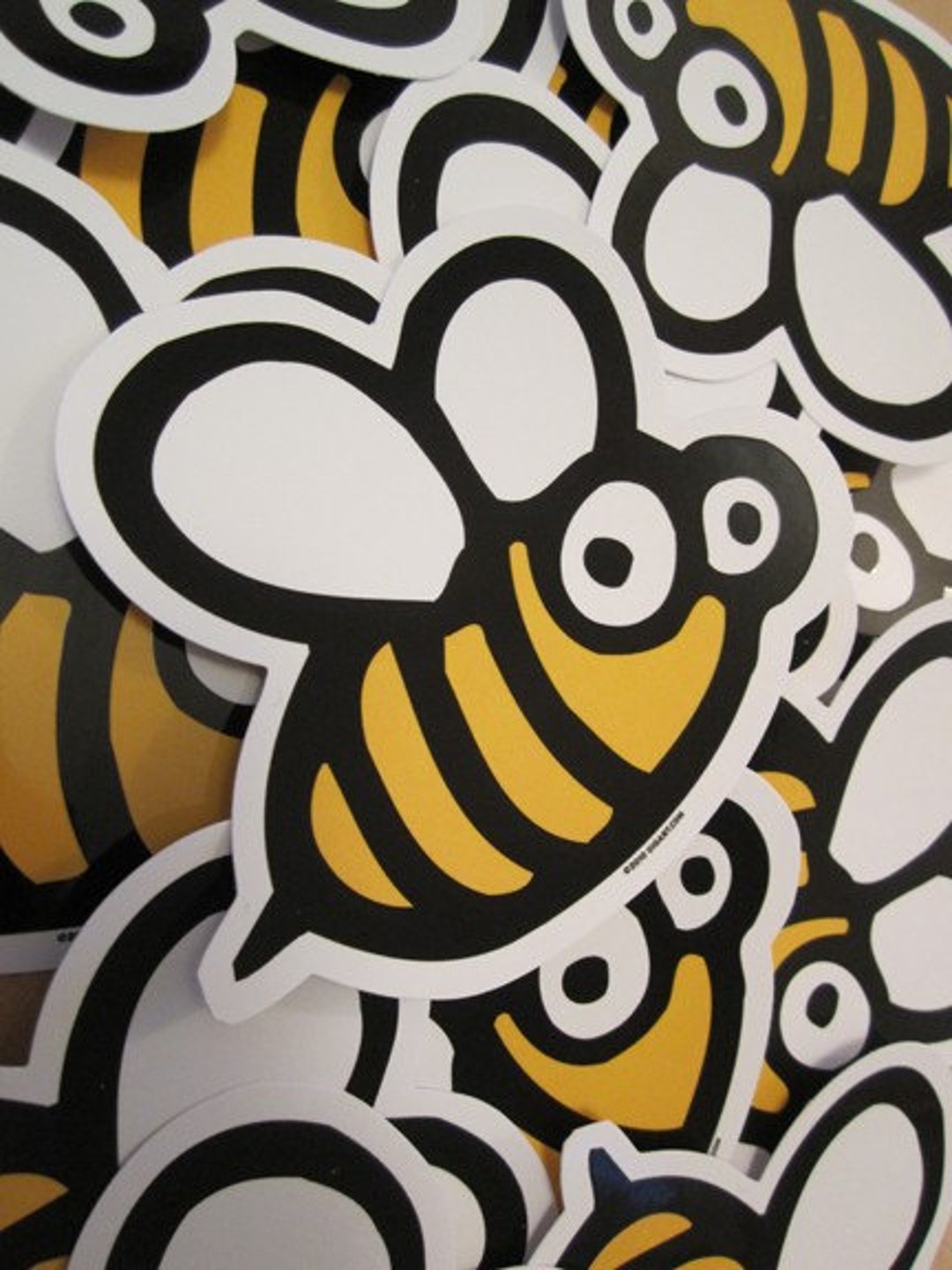 Bumble Bee Black & Yellow Cartoon Cute Buzz Honey Die Cut Vinyl Sticker ...