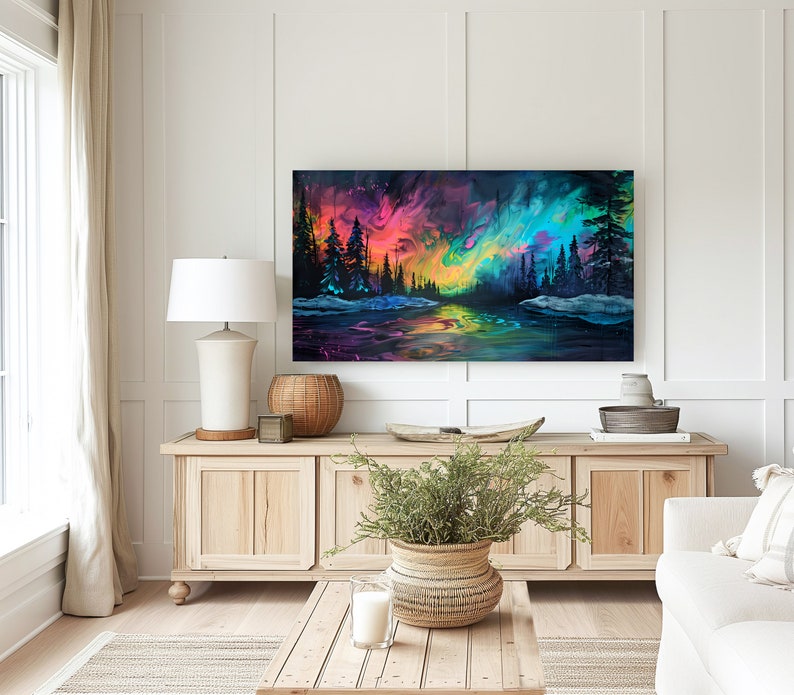 Colorful Samsung Frame TV Art Northern Lights Digital TV Art Aurora ...