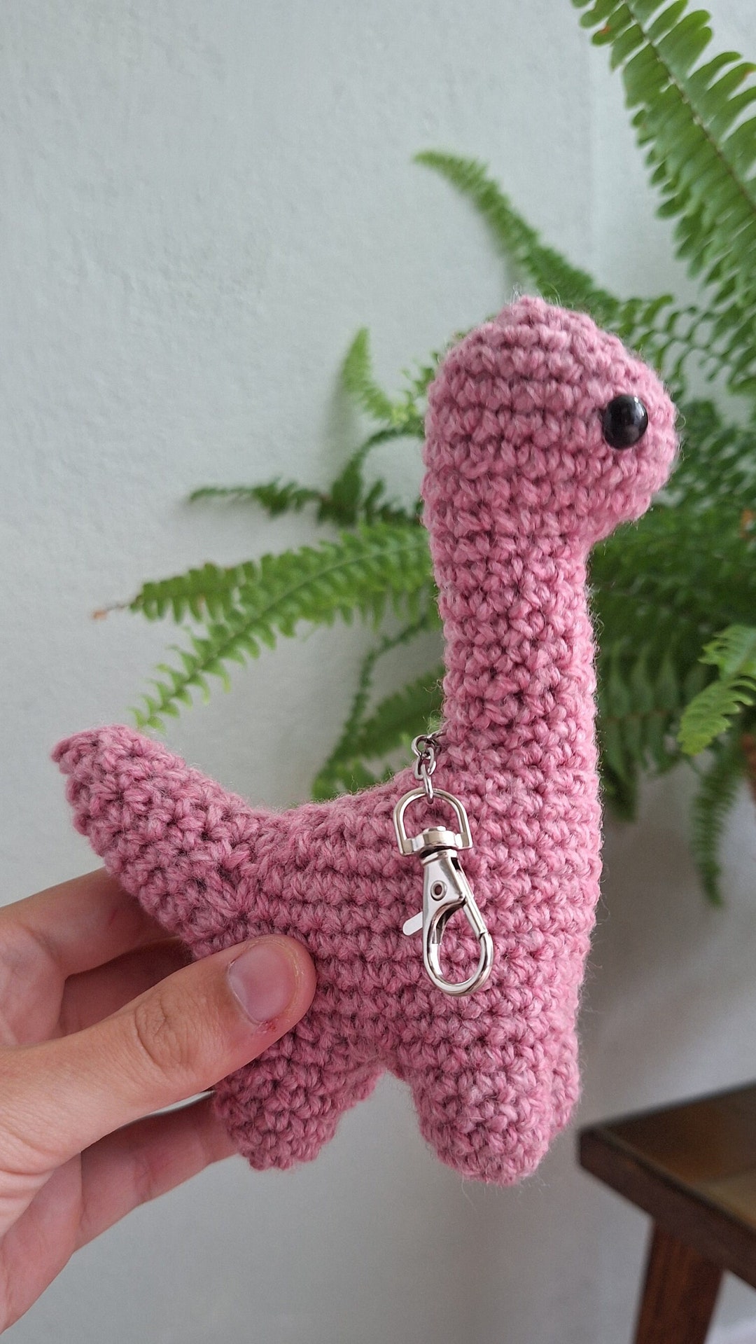 Kids Dinosaur Crochet Keychain Plush Toy Dino Gift Bag Charm Fun Key ...