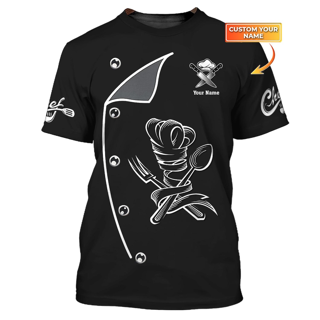 Custom Embroidered Chef Shirt Personalized With Name - Breathable ...