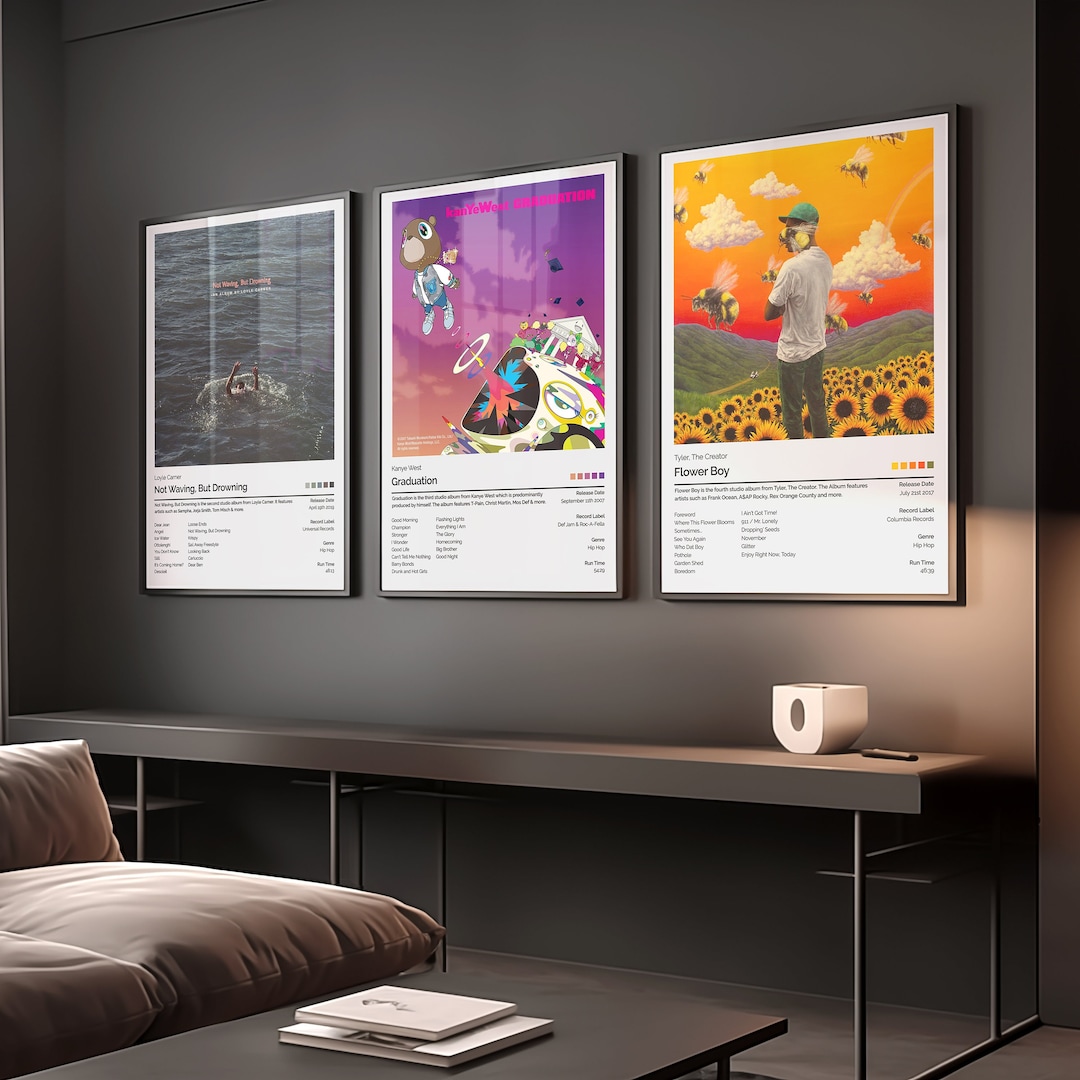 Set of 3 Custom Album Poster Wall Art Home Decor Custom Music Gift ...