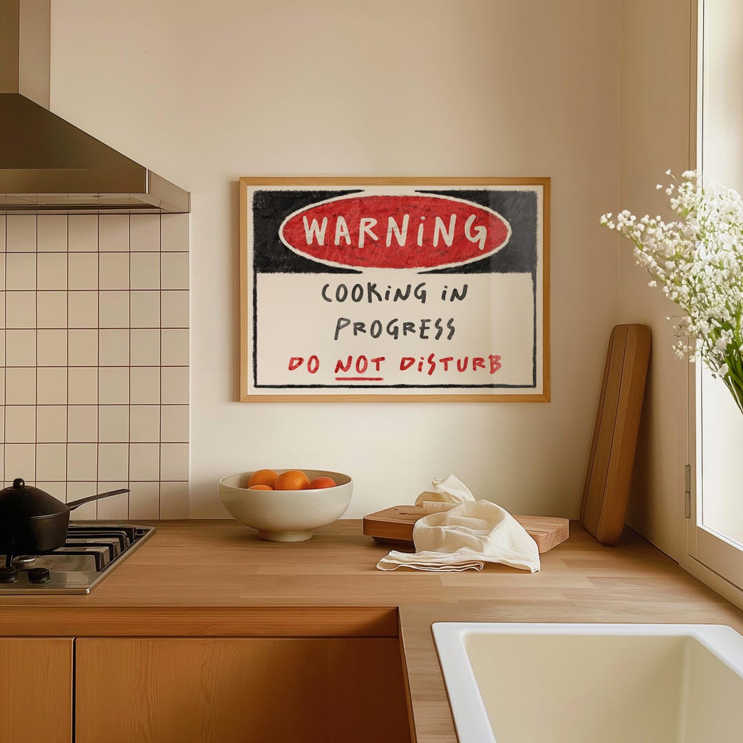 Retro Kitchen Print Do Not Disturb Wall Art Food Print Funny Wall Decor ...