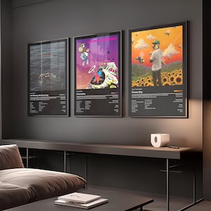 Set of 3 Custom Album Poster Wall Art Home Decor Custom Music Gift ...