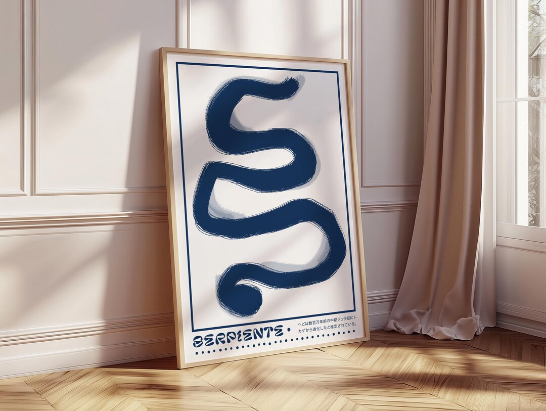 Abstract Snake Serpent Wall Art Eclectic Poster Contemporary Art ...