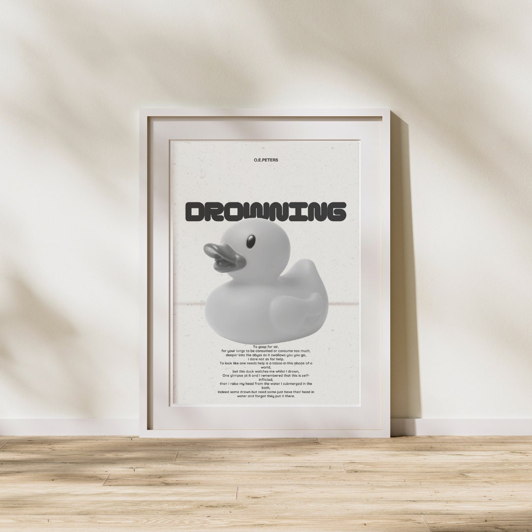 Drowning Printable Poster, Aesthetic Print, Poetry Print, Mindful ...