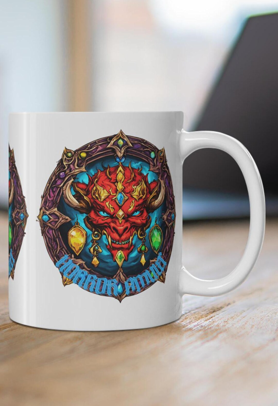Mug 11oz, Demon Amulet Horror, Digital Print, Vibrant Color - Etsy