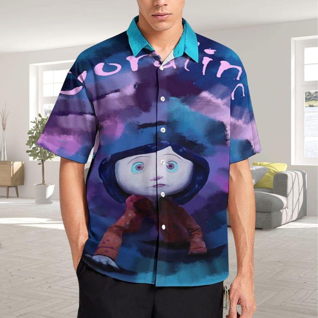 Halloween Coraline Doll Shirt, Coraline Button Shirt, Horror Movie ...