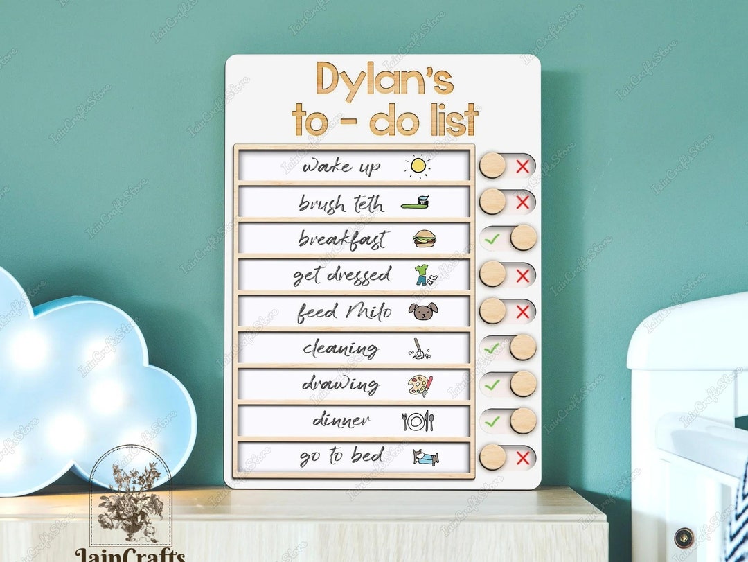Personalized Daily Routine Chart With 150 Stickers, Morning and Bedtime ...