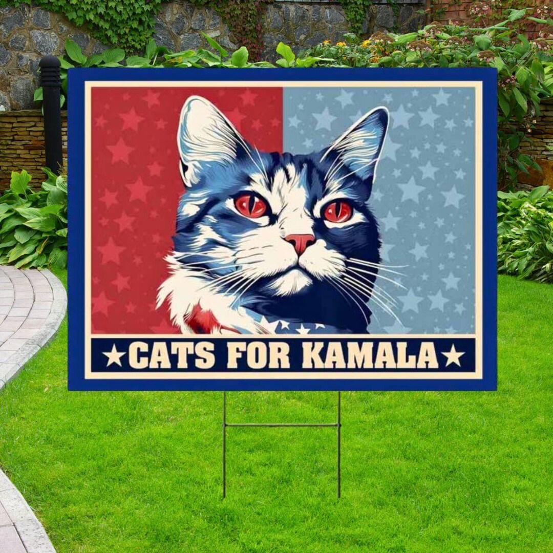 Kamala Harris Cats for Kamala Yard Sign, Harris Walz Yard Sign, 2024 ...