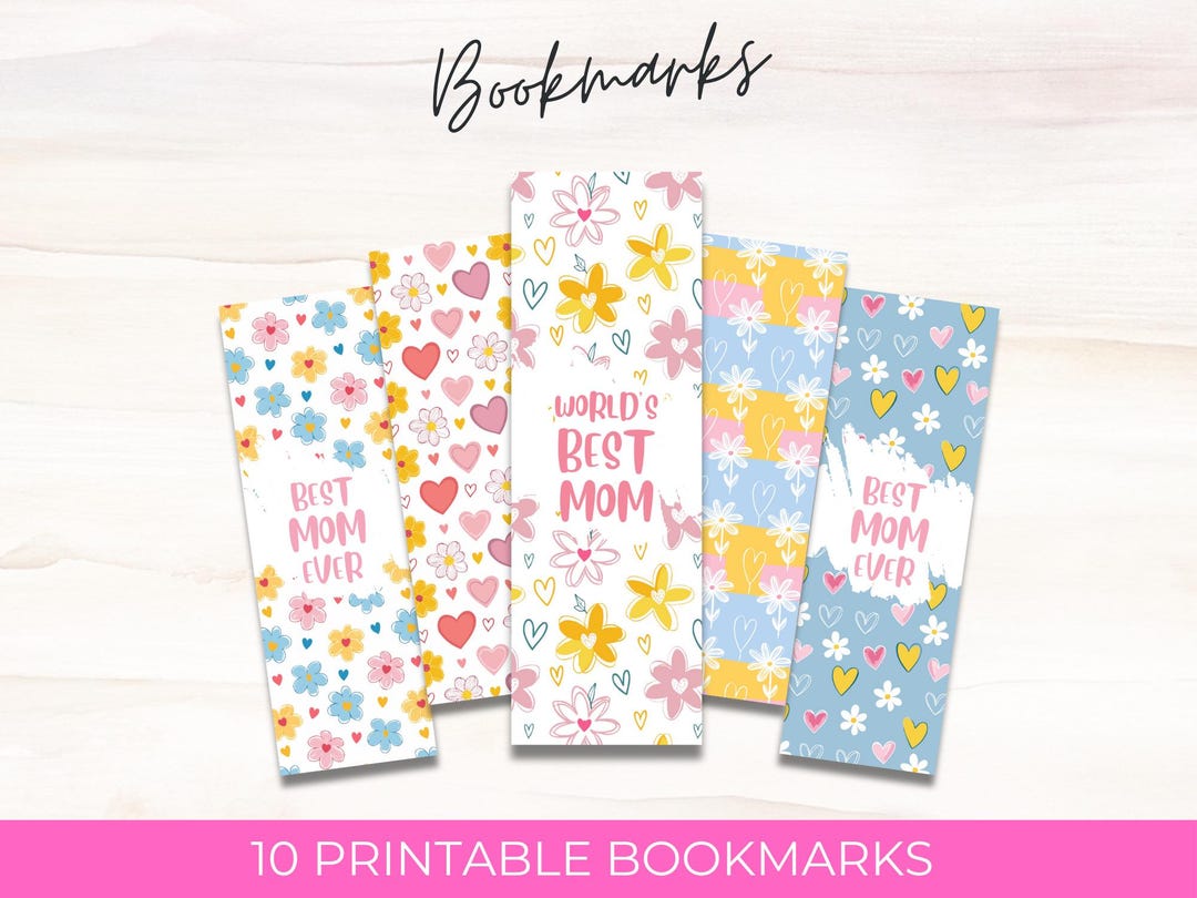 Mother’s Day Day Printable Bookmarks Floral Pattern Bookmarks Best Mom ...