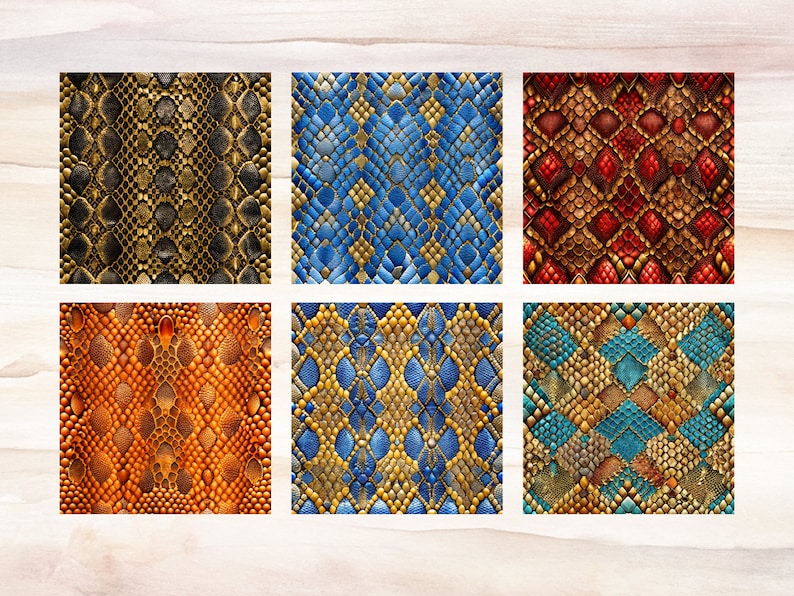 12 Snake Skin Digital Papers 12x12 Inches Designs Seamless Animal Skin ...