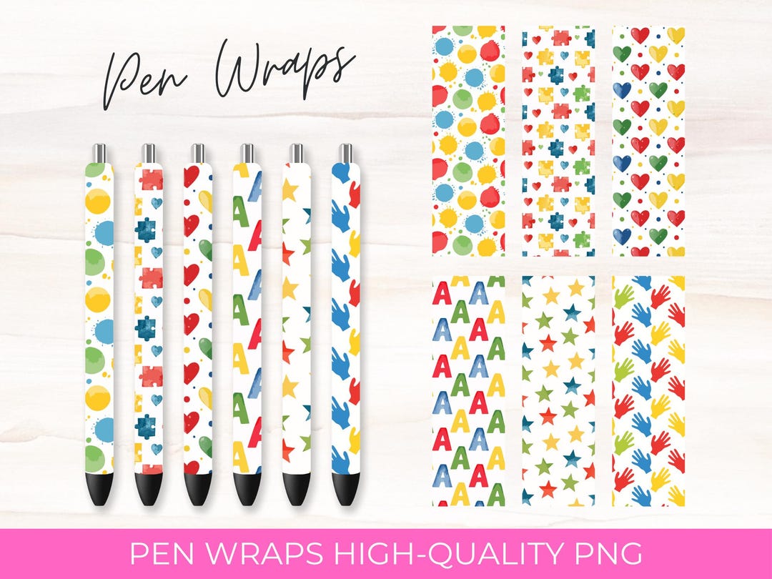 Autism Awareness Pen Wrap Designs: Sublimation Bundle (digital Download ...