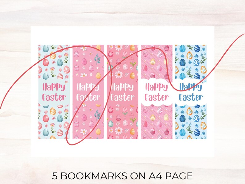 10 Easter Patterns Bookmarks Printable Bookmark Design Happy Easter ...
