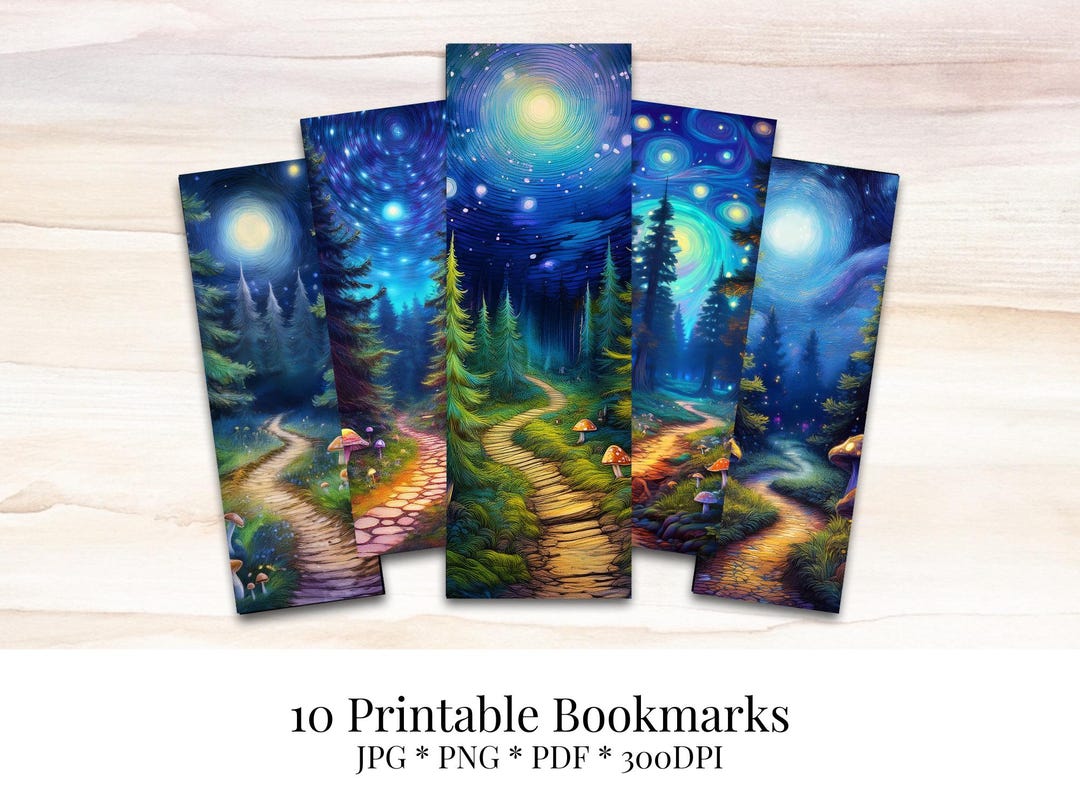 Magic Forest Bookmarks Printable Walk in the Woods Bookmark Design ...