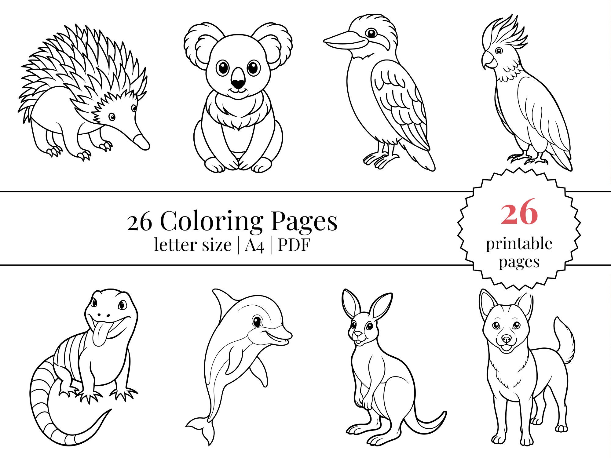 26 Australian Animals Coloring Pages | Easy Coloring for Kids ...