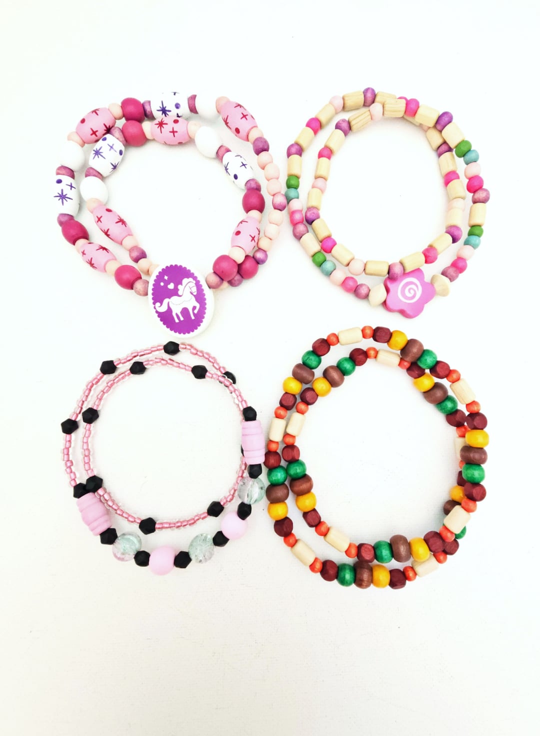 Beaded Necklaces for Kids Girls Boys | Stretchy Wooden Bead Necklace ...