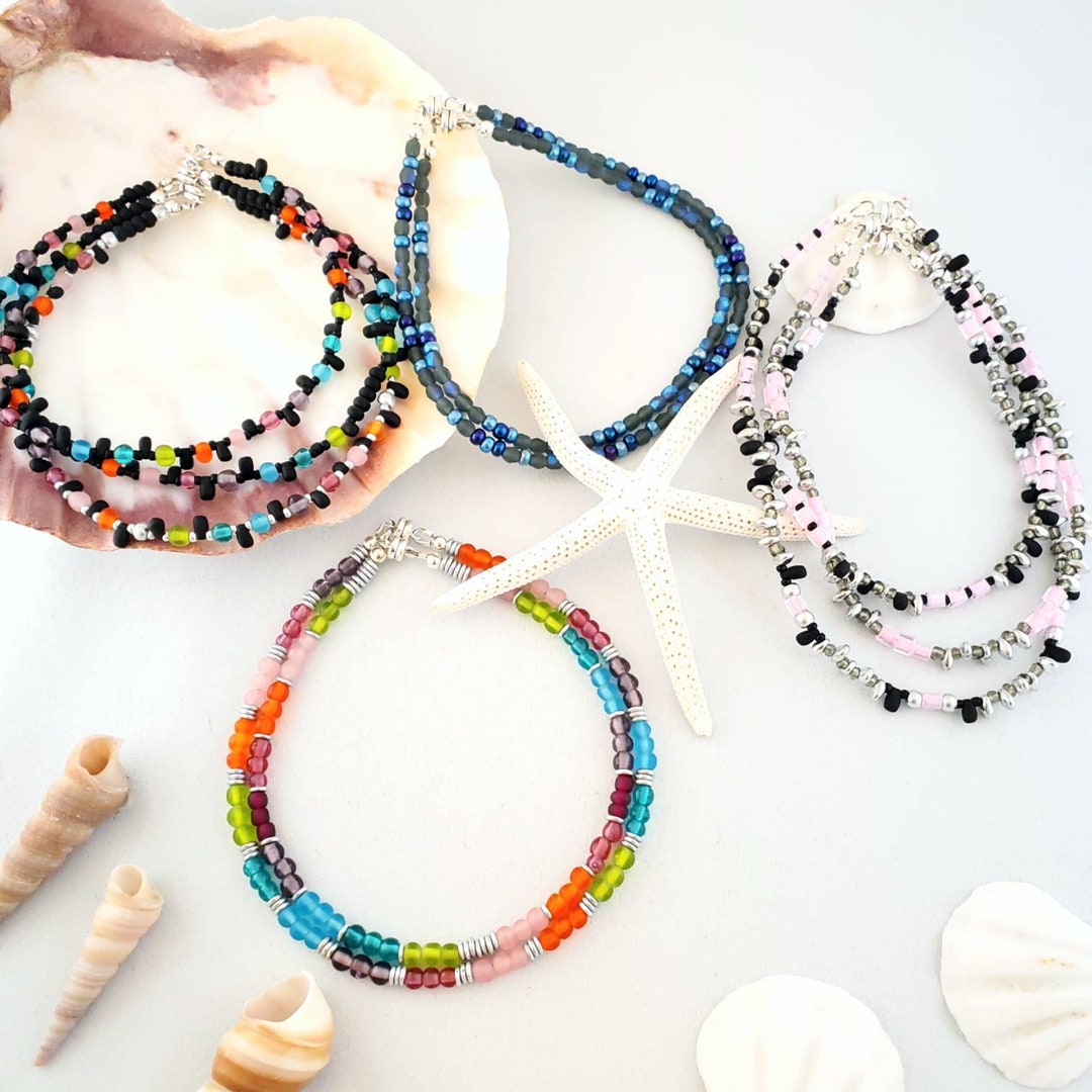 Beaded Anklets Handmade | Ankle Bracelets for Women | Magnetic Anklets ...