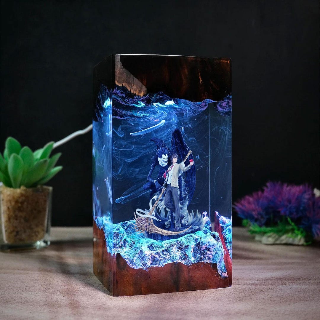 Custom Resin Lamp, Death Note Resin Lamp, Ryuk Diorama Lamp Fantasy ...