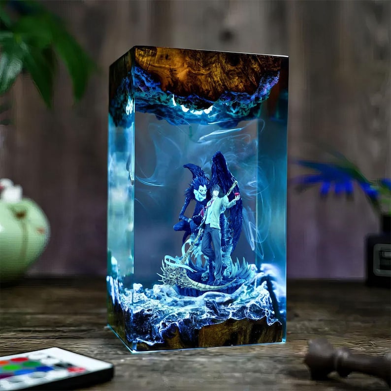 Custom Resin Lamp, Death Note Resin Lamp, Ryuk Diorama Lamp Fantasy ...