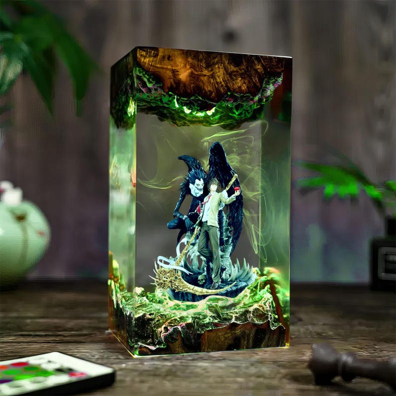 Custom Resin Lamp, Death Note Resin Lamp, Ryuk Diorama Lamp Fantasy ...