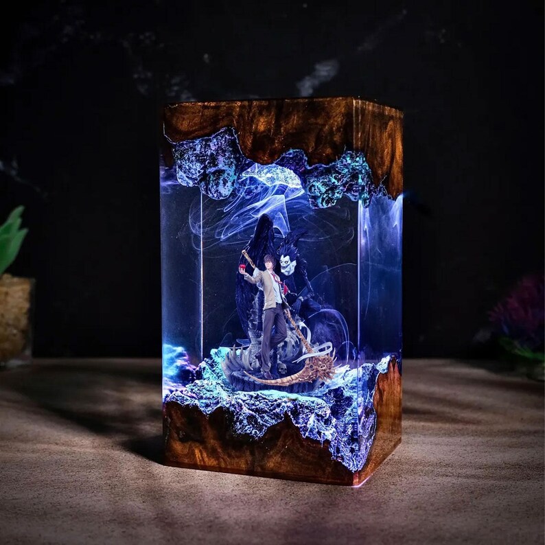 Custom Resin Lamp, Death Note Resin Lamp, Ryuk Diorama Lamp Fantasy ...