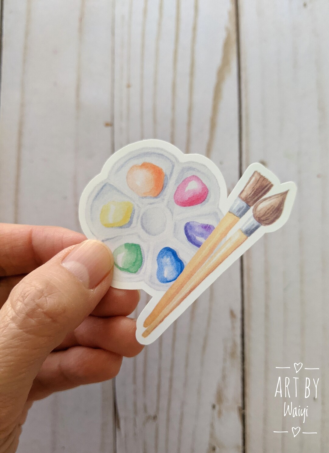 Watercolor Palette and Brush Sticker Laptop Sticker Laptop - Etsy