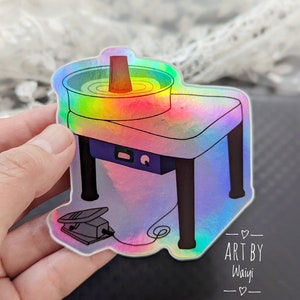 Holographic Pottery Wheel Stickers, Pottery Sticker, Potters Gift Idea ...