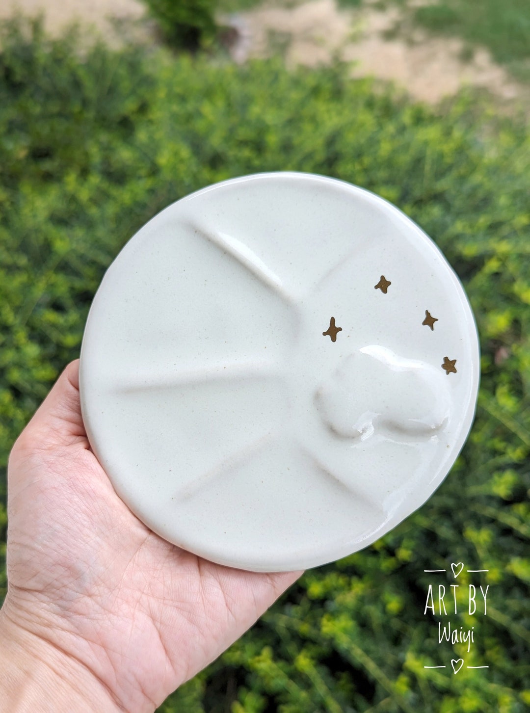 Ceramic 24K Gold Moon and Star Palette Handmade Ceramic Watercolor ...