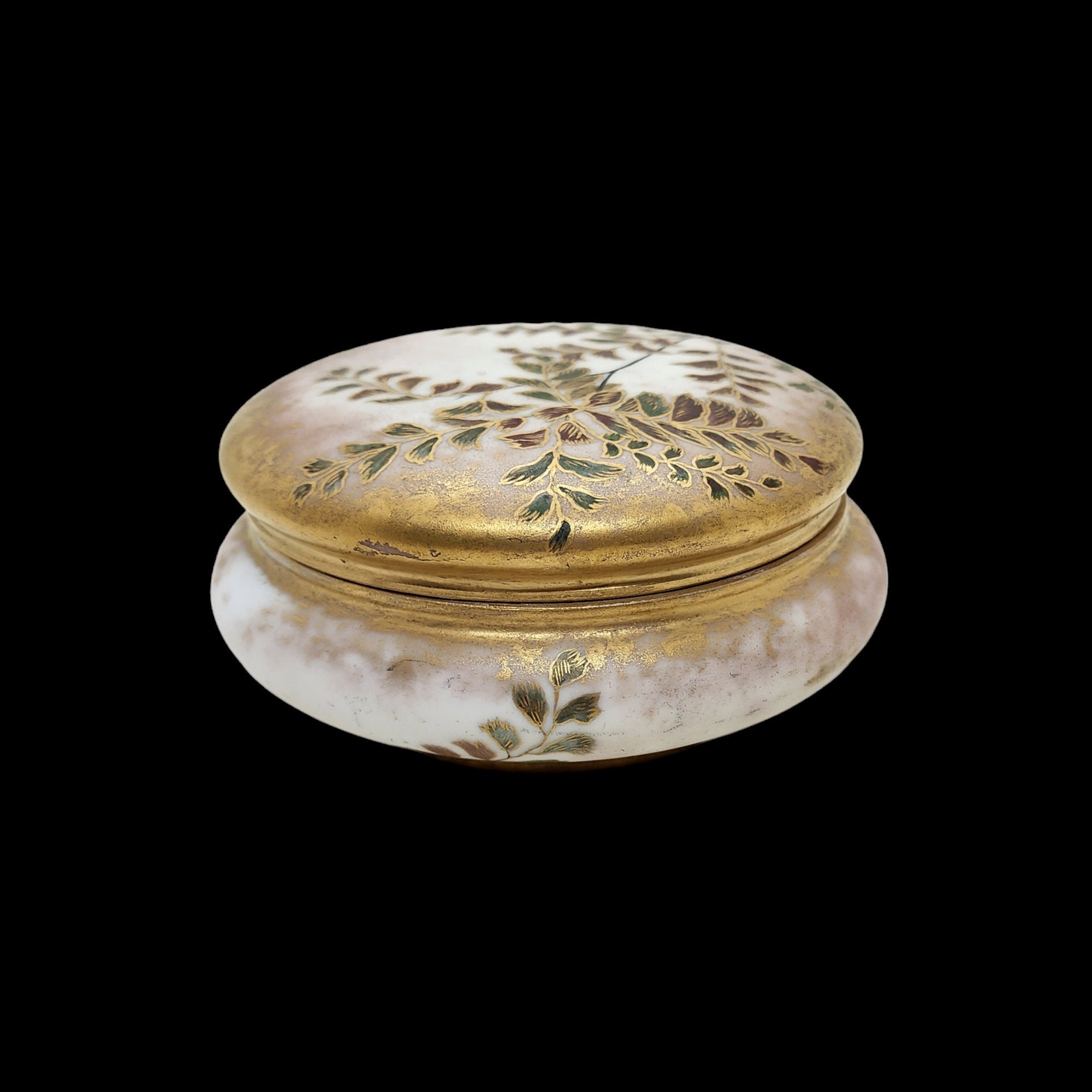 Antique Limoges Porcelain Powder Box Jar D & Co Hand Painted Limoges ...