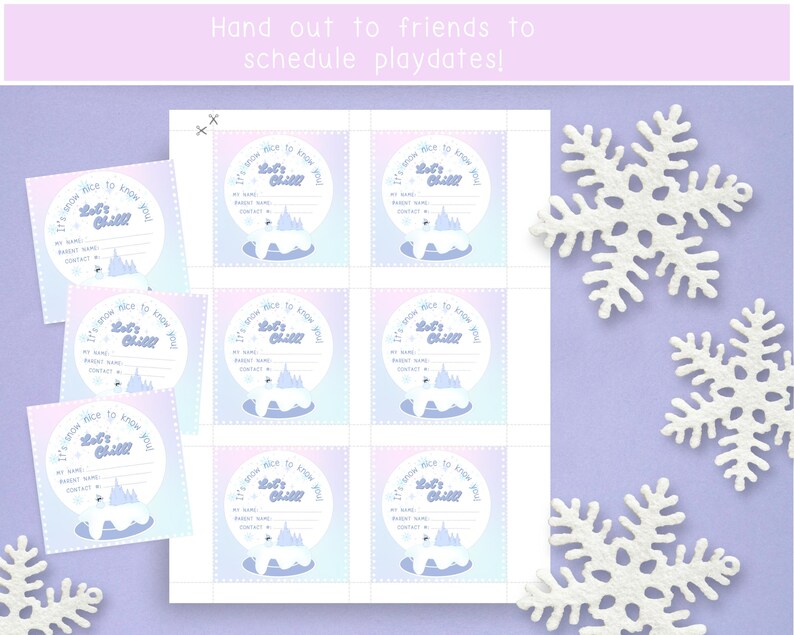 Kids Playdate Cards, Kids Business Cards, Keep in Touch, Kids Contact ...