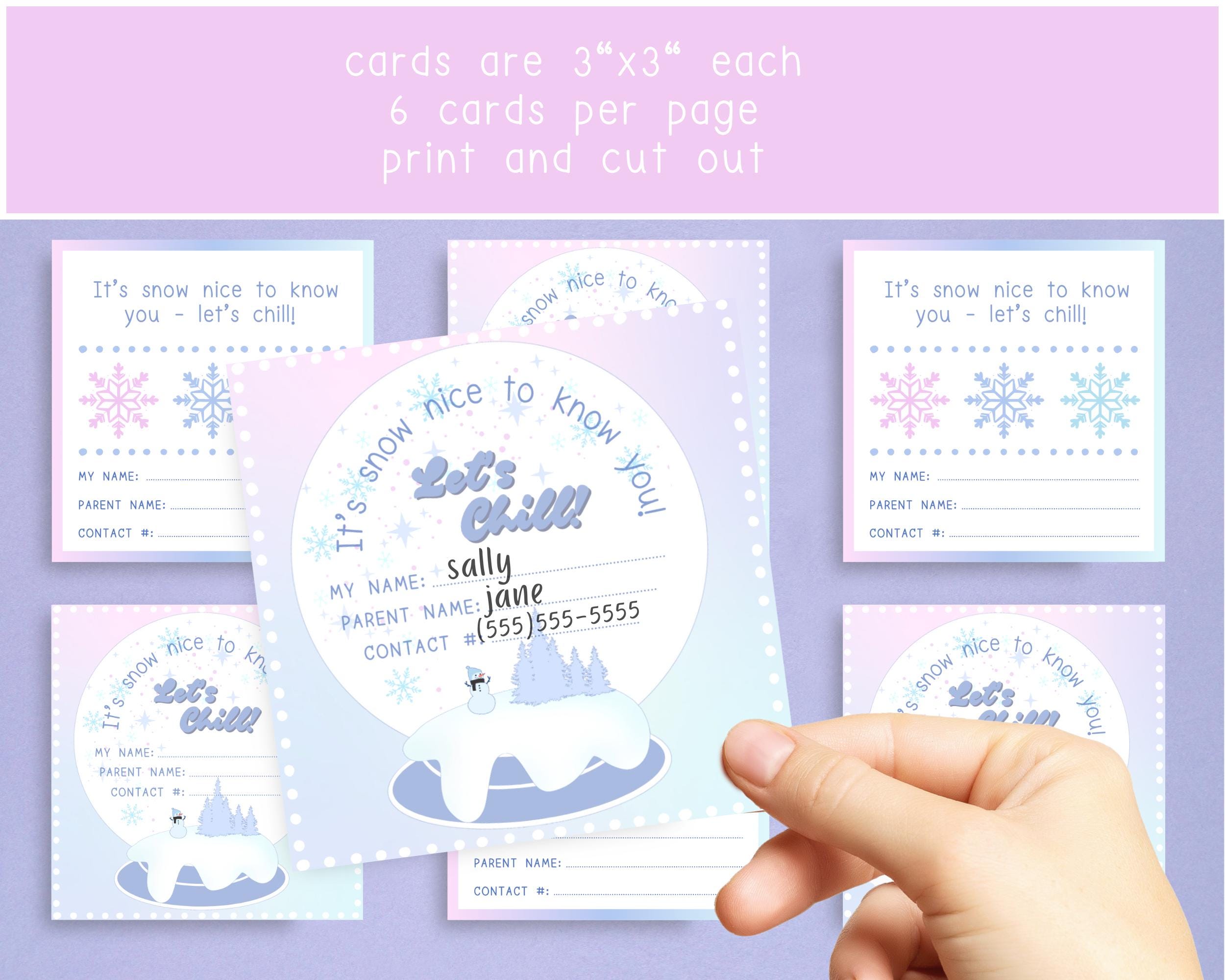 Kids Playdate Cards, Kids Business Cards, Keep in Touch, Kids Contact ...