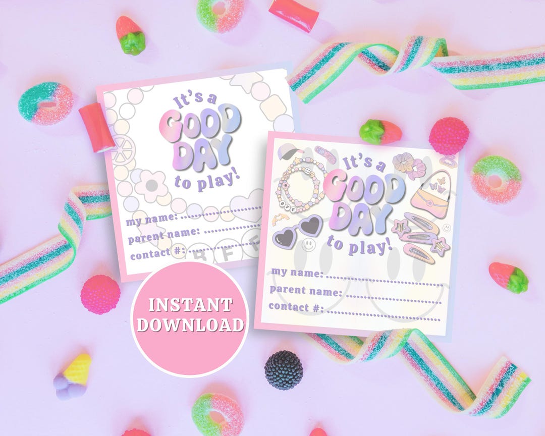 Kids Playdate Cards, Kids Business Cards, Keep in Touch, Kids Contact ...