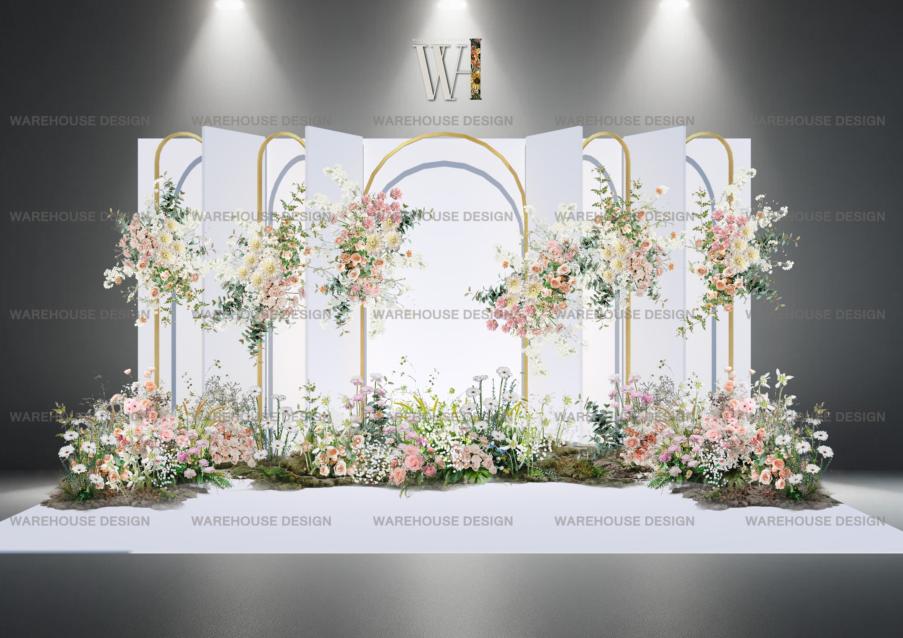 3D Backdrop and Flowers Arrangement With Dimension. - Etsy
