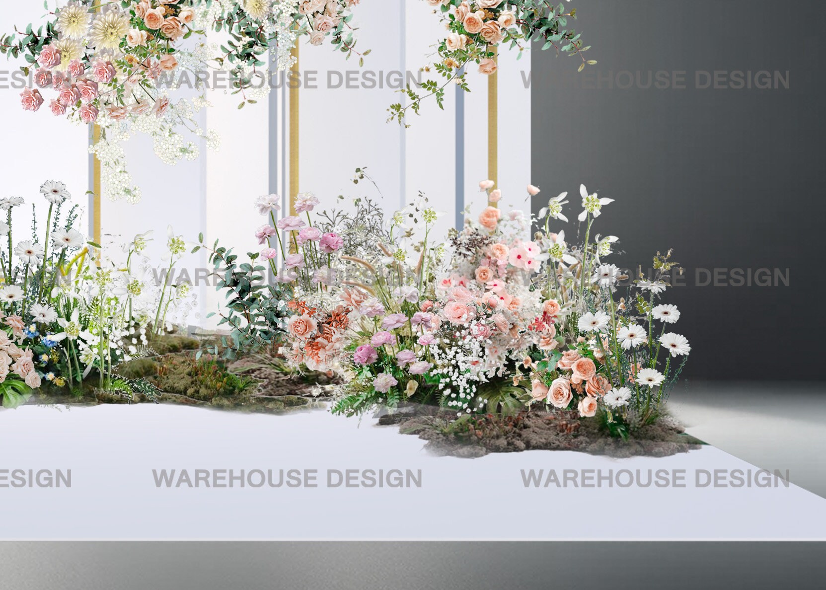 3D Backdrop and Flowers Arrangement With Dimension. - Etsy