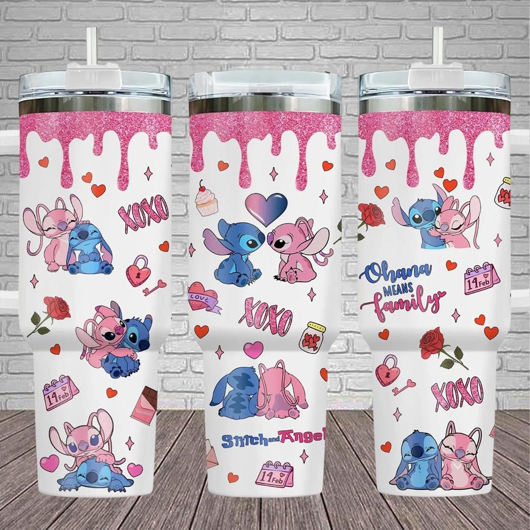Stitch and Anger Tumbler 40oz, Ohana Mean Family Tumbler Cup, Disney ...